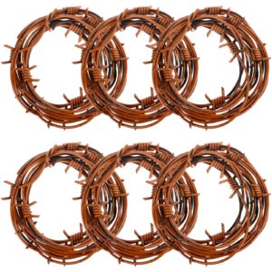 49 foot fake rusted barbed wire decoration 6 pcs halloween plastic barb wire decoration prop rust red western decor rusty western party decorations cowboy decor for cowboy western party decor