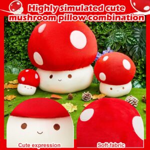 Shappy 3 Pcs Plush Mushroom Pillow Set 15.7" 9" 4.7" Cute Mushroom Stuffed Animal Mushroom Plushie Mushroom Plush Room Decor Gift for Christmas Birthday Bedroom Decor