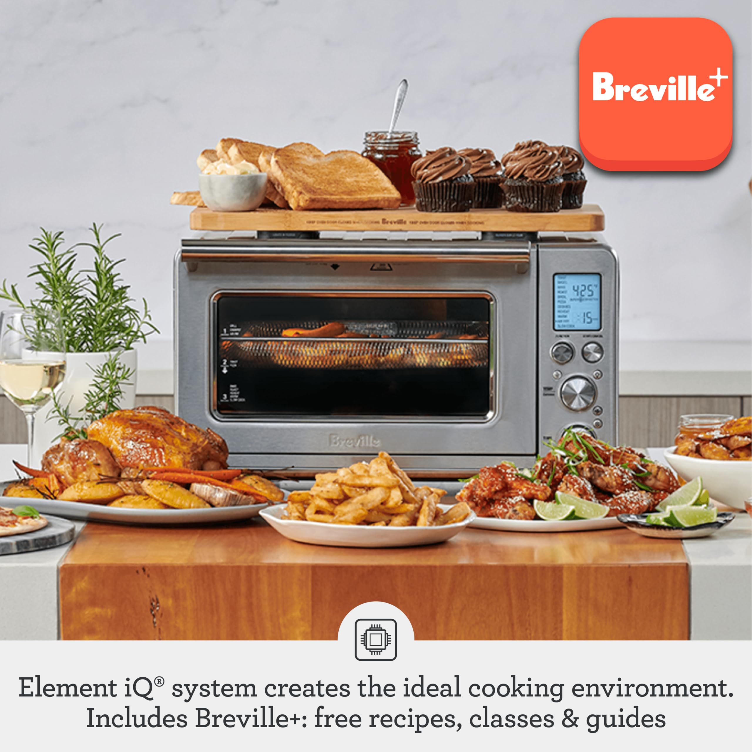 Breville the Smart Oven® Air Fryer, Convection Countertop Oven, Air Fryer Toaster Oven Combo, BOV860BST, Black Stainless Steel