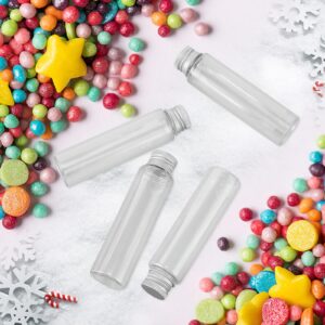 Tioncy 100 Pcs Clear Plastic Test Tubes Gumball Tubes 50 ml Plastic Vials with Caps Storage Containers for Plants, Beads Candy Powders Spices Storage Scientific Experiments Interest Cultivation