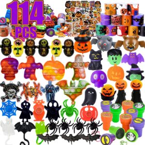 sibucor 114 pcs halloween party favors toys for kids,pop fidget treat bags toys for boys grils,treasure box toys,classroom prizes,pinata filler goodie bag stuffers,treasure chest,carnival bulk prizes