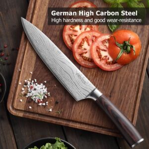 PAUDIN Chef Knife with Sheath- Pro Kitchen Knife 8 Inch Chef's Knives with High Carbon Stainless Steel, Sharp Knife with Ergonomic Handle for Home Kitchen Restaurant