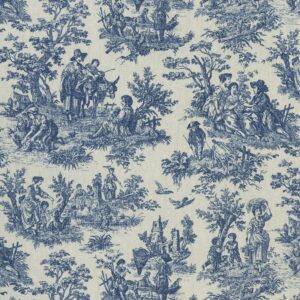 waverly - premium printed cotton fabric by the yard, floral design, diy, craft, project, sewing, designer upholstery and home decor, 54" wide (rustic life collection, indigo)