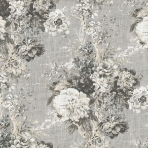 waverly - premium printed linen fabric by the yard, floral inspired, diy, craft, project, sewing, designer upholstery and home decor, 54" wide (ballad bouquet collection, platinum)