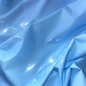 Keily & Megan Inc, 54" Wide Dancewear Shiny Stretch Faux Latex Vinyl Fabric (Baby Blue, 1 Yard)