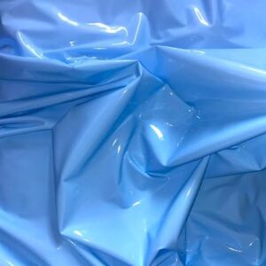 Keily & Megan Inc, 54" Wide Dancewear Shiny Stretch Faux Latex Vinyl Fabric (Baby Blue, 1 Yard)