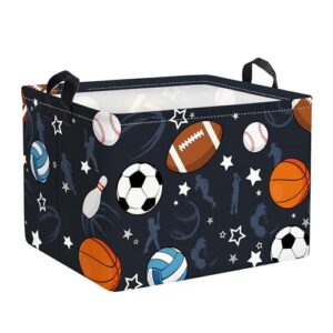 clastyle boy room sports ball toy basket soccer basketball baseball clothes storage basket rectangle nursery classroom book shelf basket