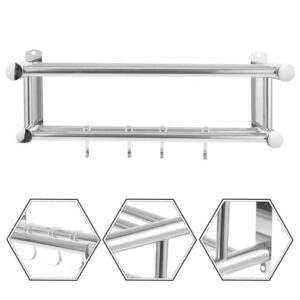 Stainless Steel Towel Rack Hanging Wall Basket Kitchen Shelf Bathroom Shelf Organizer Kitchen Storage Rack Soap Dish Holder Shelf Bathroom Shower Towel Wall Rack Bathroom Organizer