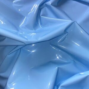 Keily & Megan Inc, 54" Wide Dancewear Shiny Stretch Faux Latex Vinyl Fabric (Baby Blue, 1 Yard)