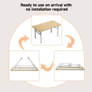 XUEGW Computer Desk Study Table No Assembly Required, Writing Computer Desk Space Saving Foldable Table Suitable for Bedroom, Study, Living Room