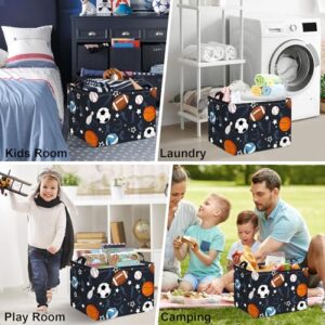 Clastyle Boy Room Sports Ball Toy Basket Soccer Basketball Baseball Clothes Storage Basket Rectangle Nursery Classroom Book Shelf Basket