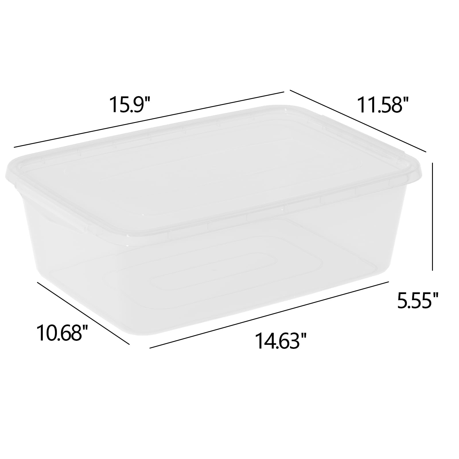 Parlynies 2 Packs 16 L Plastic Storage Containers with Latching Lid, Commercial Pizza Dough Proofing Box, Clear Pizza Dough Containers