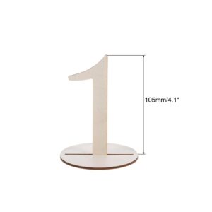 MECCANIXITY Wood Number Table Sign Holders Place Cards Rustic Wood Stands 1-10 4.1 x 3.9 x 0.1 Inch for Restaurant Party Decoration