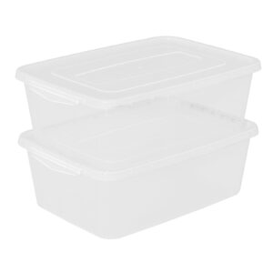 parlynies 2 packs 16 l plastic storage containers with latching lid, commercial pizza dough proofing box, clear pizza dough containers