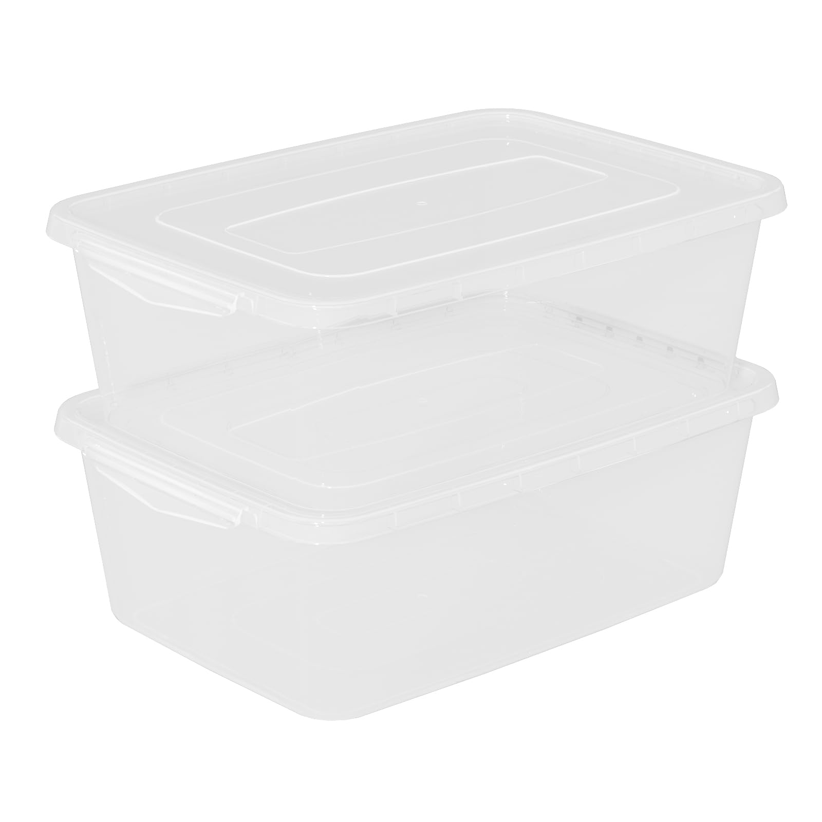 Parlynies 2 Packs 16 L Plastic Storage Containers with Latching Lid, Commercial Pizza Dough Proofing Box, Clear Pizza Dough Containers