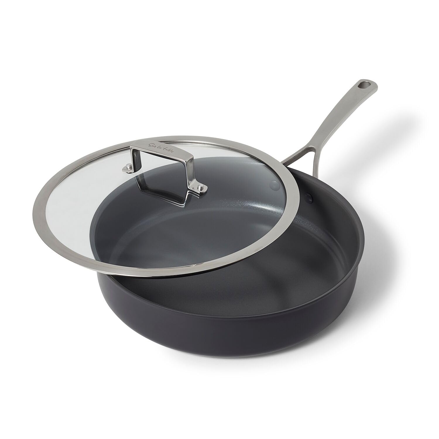 Sur La Table Classic Hard Anodized Ceramic Nonstick Sauté Pan, 5 Qt, Aluminum