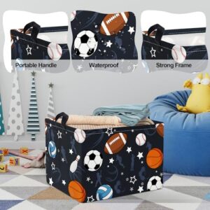 Clastyle Boy Room Sports Ball Toy Basket Soccer Basketball Baseball Clothes Storage Basket Rectangle Nursery Classroom Book Shelf Basket