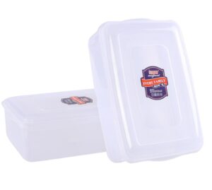 sadstory 11 quart clear plastic storage containers with lid, plastic storage bin, 2 packs