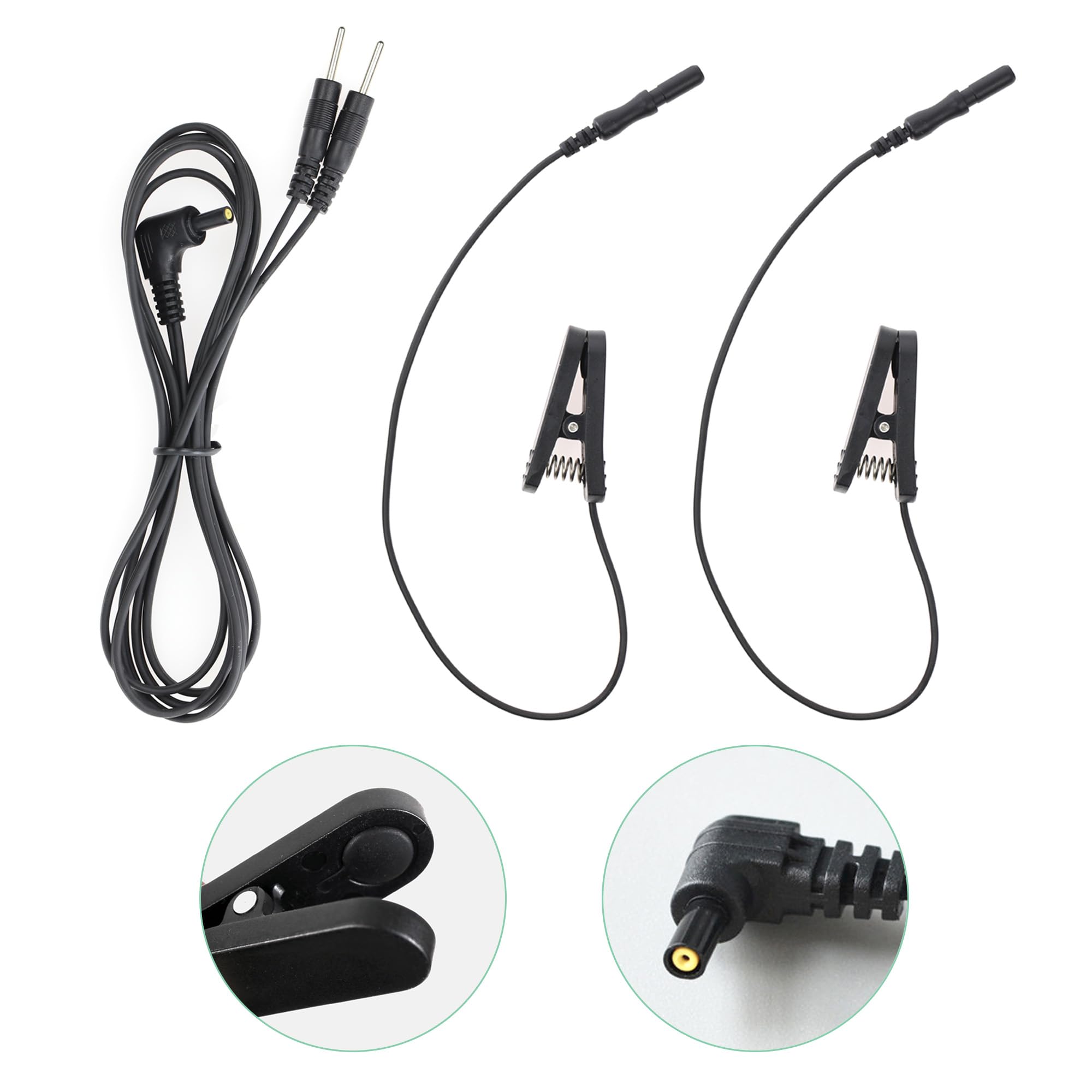 Ear Clips for Vagus Stimulation and Alpha Stim Device, Black Earclip for Unit Tens 7000 etc