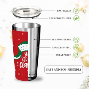 National Lampoons Christmas Vacation Merch Gifts, Funny Christmas Tumbler with Lid and Straw, 20 oz Stainless Steel Insulated Coffee Cups Keep Cold & Hot, White Elephant Gifts - You Serious Clark