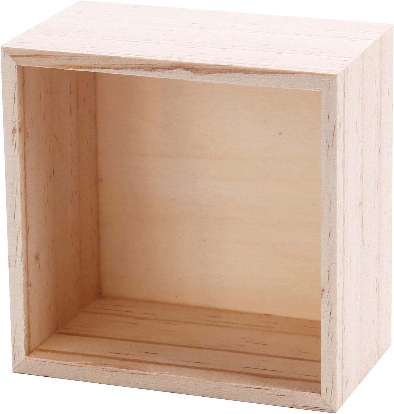 CALPALMY (8 Pack) 6" x 6" Unfinished Wooden Box Storage - Small Wooden Boxs for Crafts, Home Decor, and Wooden Centerpieces for Tables