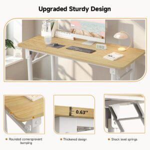 XUEGW Computer Desk Study Table No Assembly Required, Writing Computer Desk Space Saving Foldable Table Suitable for Bedroom, Study, Living Room