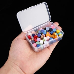 Philison 10 Packs Small Clear Plastic Beads Storage Containers Box Transparent Boxes with Hinged Lid for Small Items, Jewelry, Crafts (3.34 x 2.16 x 1 in)