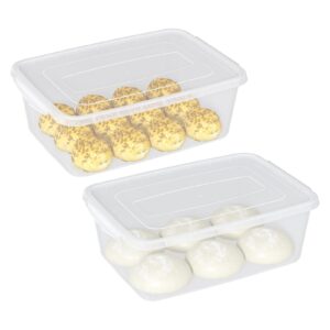 Parlynies 2 Packs 16 L Plastic Storage Containers with Latching Lid, Commercial Pizza Dough Proofing Box, Clear Pizza Dough Containers