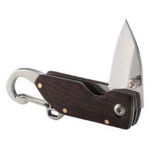 dosmamz pocket knife, 1.4" stainless steel double-sided beveled grinding blade, assisted one-handed thumb stud opening, rosewood handle folding knife, liner lock edc keychain knife