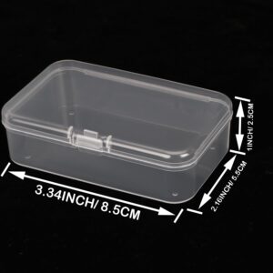 Philison 10 Packs Small Clear Plastic Beads Storage Containers Box Transparent Boxes with Hinged Lid for Small Items, Jewelry, Crafts (3.34 x 2.16 x 1 in)