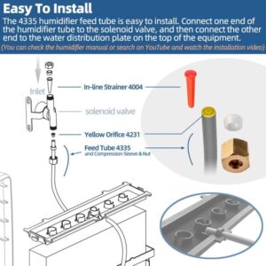 Sconva 4335 Feed Tube Assembly with Compression Sleeve & Nut Compatible with Aprilaire Humidifier Models 400, 500, 600 Series Humidifier Parts & Accessories