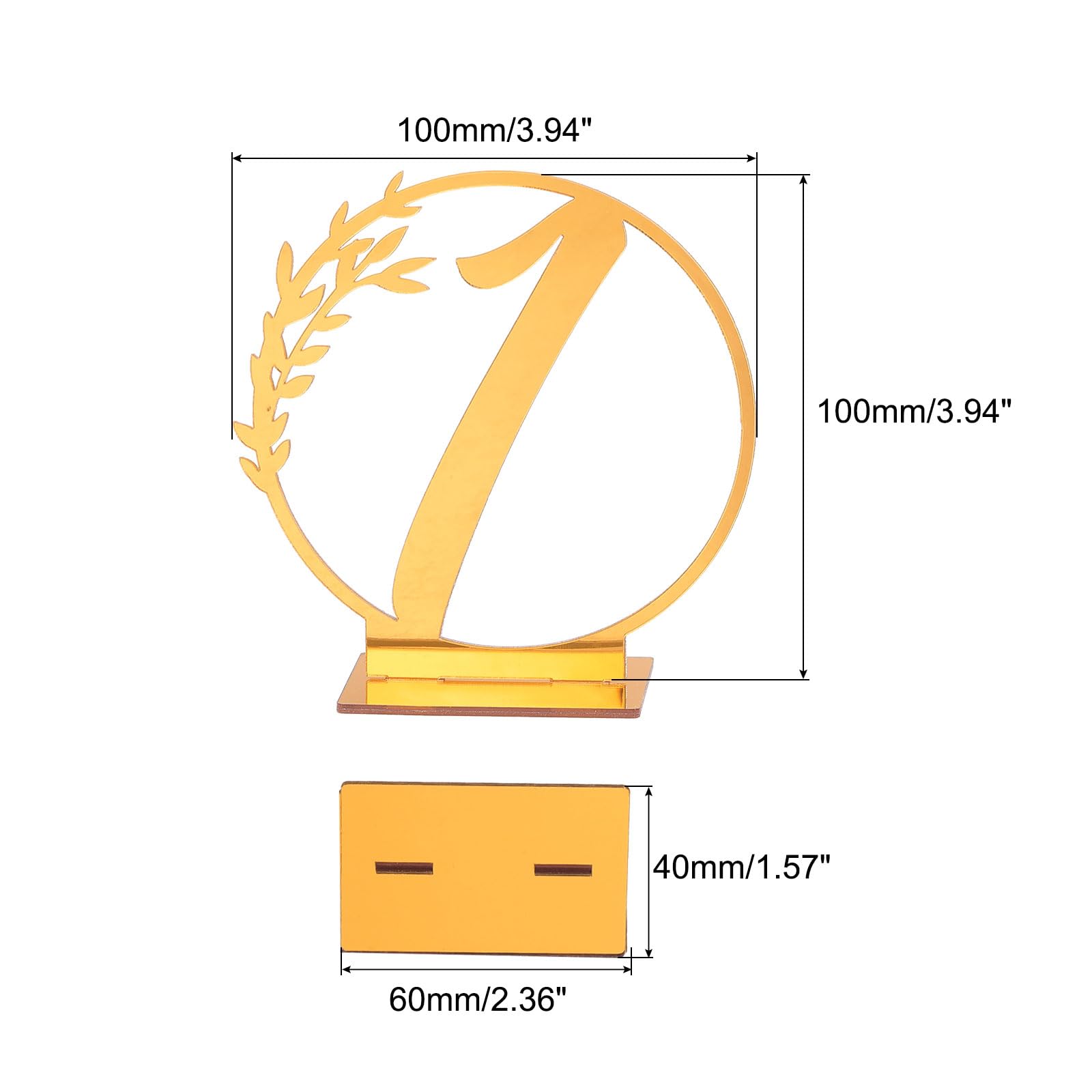 MECCANIXITY Acrylic Number Table Sign Holders Place Cards Labels with Stands Gold Tone 1-10 for Wedding Events Parties Centerpieces