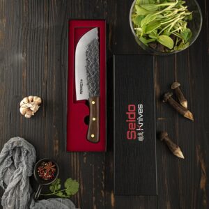 Seido Knives Nikuya Butcher Knife - 5Cr15mov High-Carbon Stainless Steel Precision Butcher Knife with Elegant Design