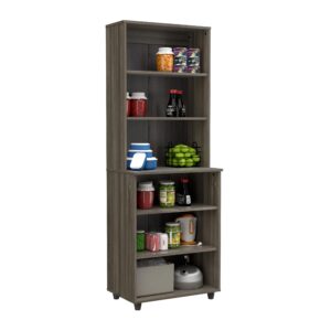 inval pantry storage shelf unit, smoke oak