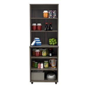 Inval Pantry Storage Shelf Unit, Smoke Oak