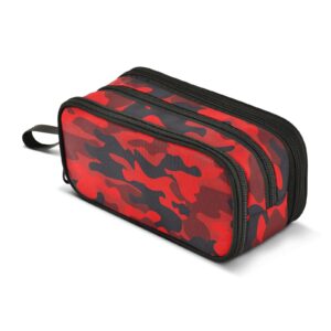 j joysay red camo pencil case large big capacity pencil bag for girls boys stationery pouch zipper pencil case pouch for school college student