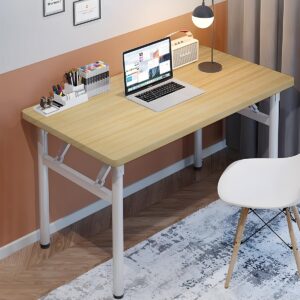 xuegw computer desk study table no assembly required, writing computer desk space saving foldable table suitable for bedroom, study, living room