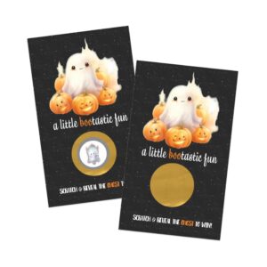 little boo halloween scratch off cards - pumpkin party games for baby shower, gender reveal, ghost raffle tickets, adults, birthday, boo-tastic favors, 30 pack