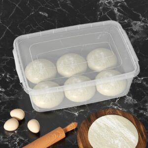 Parlynies 2 Packs 16 L Plastic Storage Containers with Latching Lid, Commercial Pizza Dough Proofing Box, Clear Pizza Dough Containers