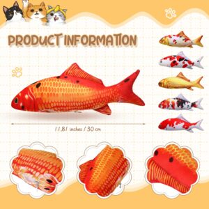 Barydat 6 Pcs 12 Inch Fish Plush Toy Pillow Soft Fish Cushion Pillow Fish Stuffed Animal Realistic Fish Stuffed Carp Toy for Cat Pets or Kids Birthday Gifts