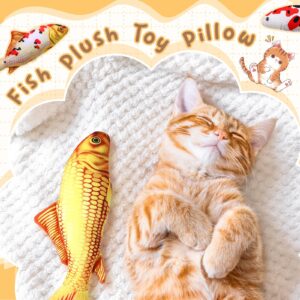 Barydat 6 Pcs 12 Inch Fish Plush Toy Pillow Soft Fish Cushion Pillow Fish Stuffed Animal Realistic Fish Stuffed Carp Toy for Cat Pets or Kids Birthday Gifts