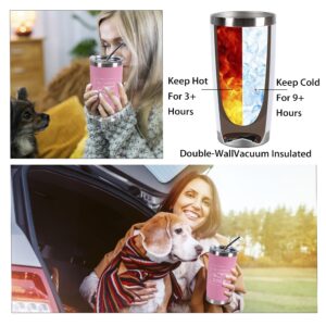 Kolewo4ever 7 Pieces Dog Mom Gifts for Women Best Dog Lovers Women Gifts with Tumbler Makeup Bag Scented Candle Socks Key Chain Greeting Card for Dog Lover Dog Mom Christmas Gift