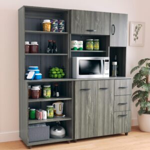 Inval Pantry Storage Shelf Unit, Smoke Oak