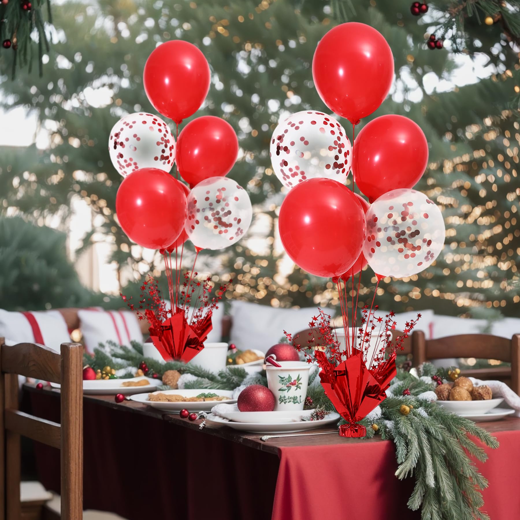 Besutolife 2 Sets Red Balloon Centerpieces for Tables, Balloons Stand Kit Red Party Decorations for Birthday Party Wedding Bridal Shower Anniversary