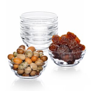 SQARR Mini Glass Bowl, 4 Ounce Capacity, (4 Pack)