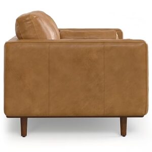 SIMPLIHOME Morrison Mid-Century Modern 72 Inch Wide Sofa in Sienna Genuine Leather, For the Living Room and Family Room