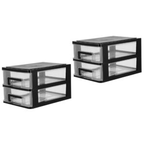 fomiyes 2pcs storage shelves with drawers storage containers with drawers small storage drawers 6 tier stackable storage container plastic organizer makeup drawer office desk container box