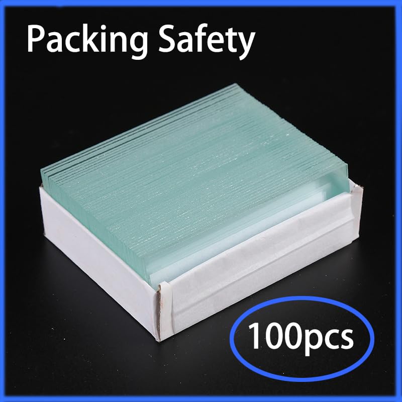 200PCS Microscope Slides and Covers, 100 Slides(1" x 3"), 100 Coverslips(0.87" x 0.87") Blank Glass Slides for Microscope Set - for Microscopy Experiments and Analysis, Suitable for Most Microscopes