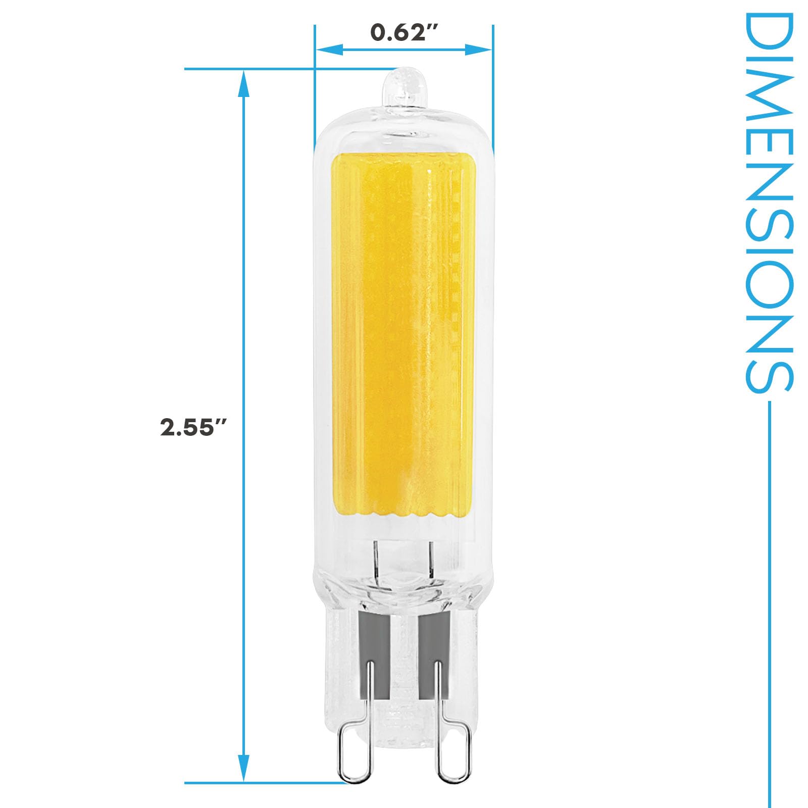 LUXRITE G9 LED Bulb Dimmable 4.5W, 50 Watt T4 G9 Halogen Equivalent, 3500K Natural White, 450 Lumens, Glass G9 Bi Pin Base, 320° Beam Angle, ETL Listed (10 Pack)