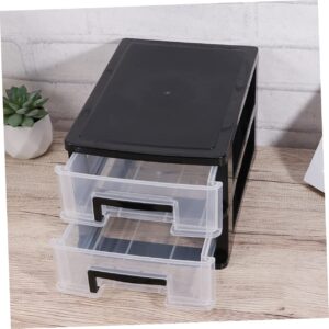 FOMIYES 2pcs storage shelves with drawers storage containers with drawers small storage drawers 6 tier stackable storage container plastic organizer makeup drawer office desk container box